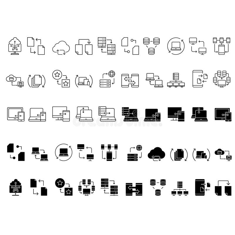 Data Exchange Icon Vector Set. Data Transfer Illustration Sign ...