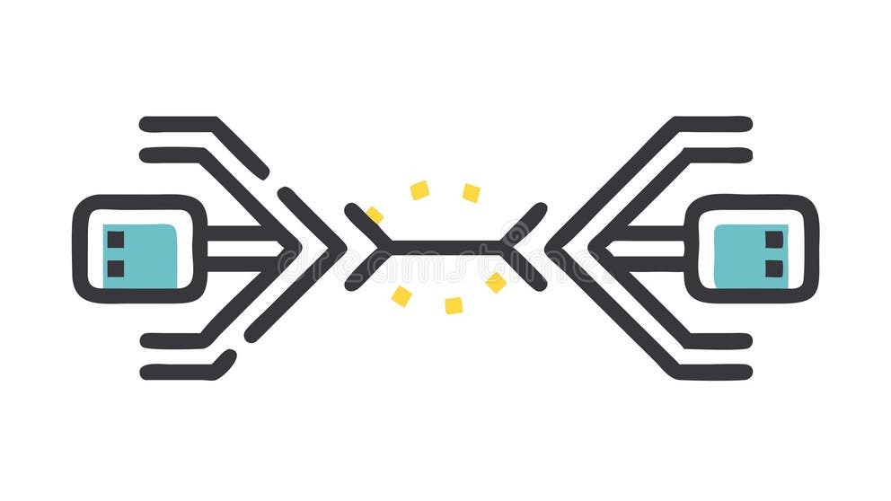 Data Exchange Interface. Digital Information Flow, Vector Design ...