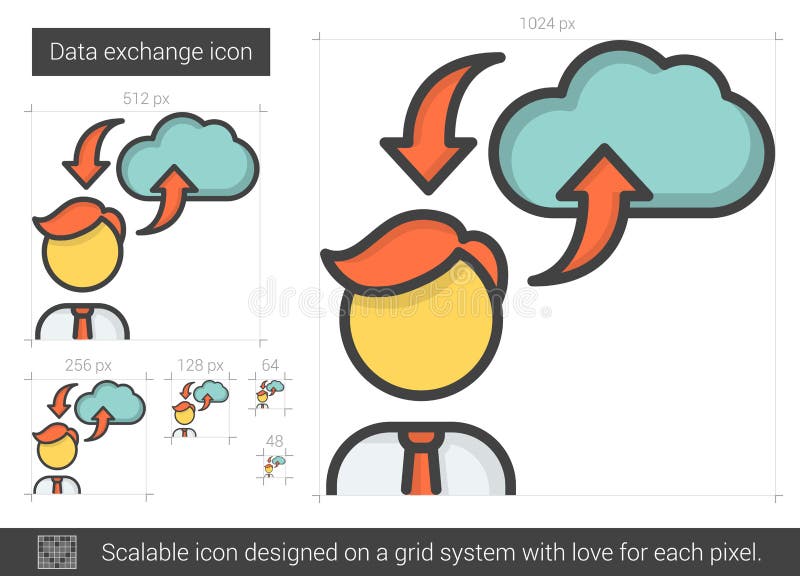 Data exchange line icon. stock vector. Illustration of modern - 85923656