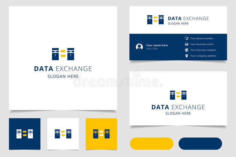Data Exchange Logo Design with Editable Slogan. Branding Book and ...