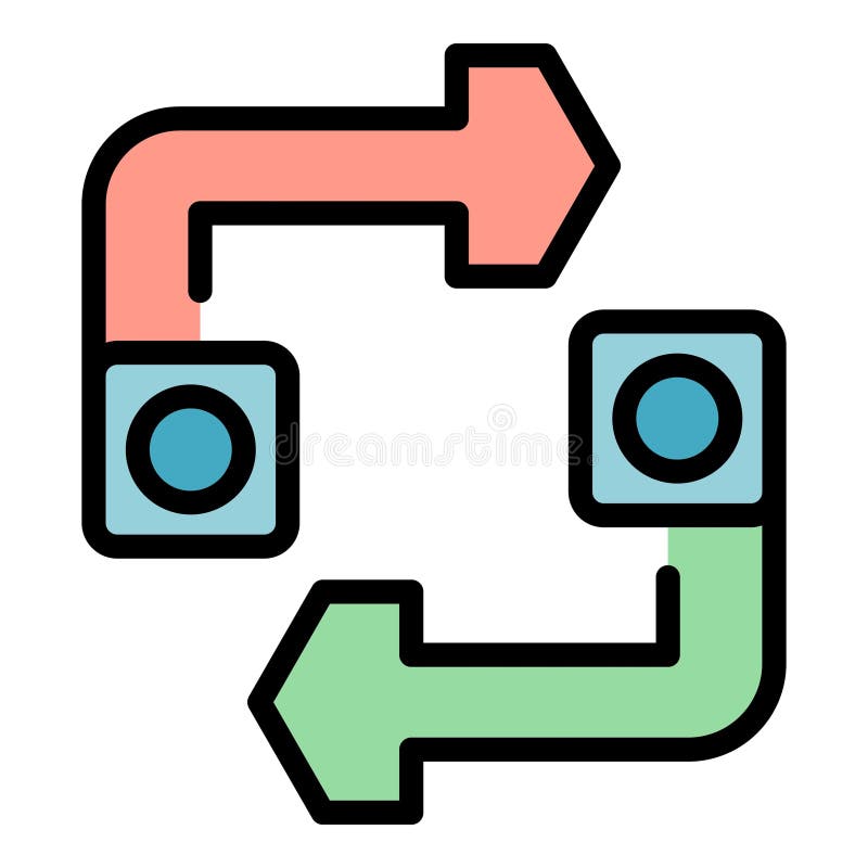 Data Exchange between Two Devices Using Arrows and Circles Stock Vector ...