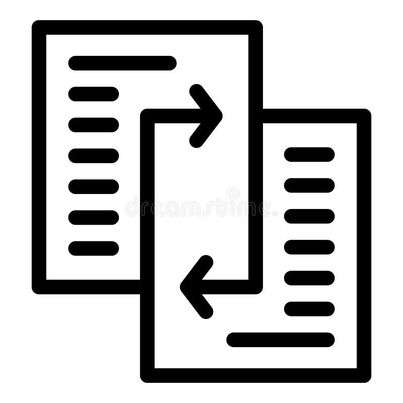 Data Exchanging between Two Documents Icon Representing File Transfer ...