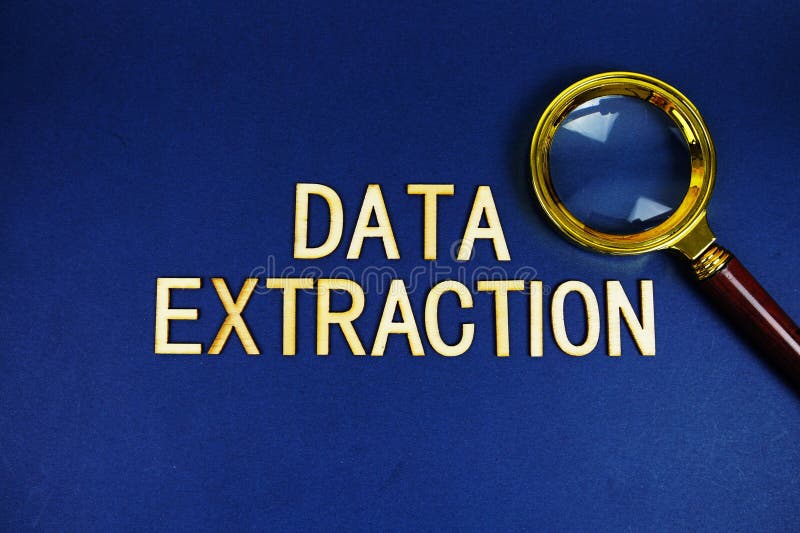 Data Extraction Alphabet Letters with Magnifying Glass on Navy Blue ...
