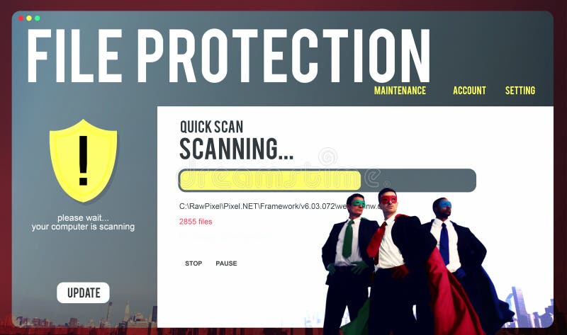 Data File Protection Firewall Malware Removal Concept Stock Image ...