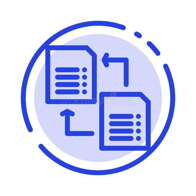 Data, File, Share, Science Blue Dotted Line Line Icon Stock Vector ...