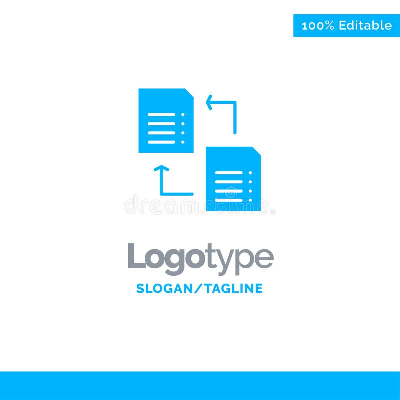 Data, File, Share, Science Blue Solid Logo Template. Place for Tagline ...