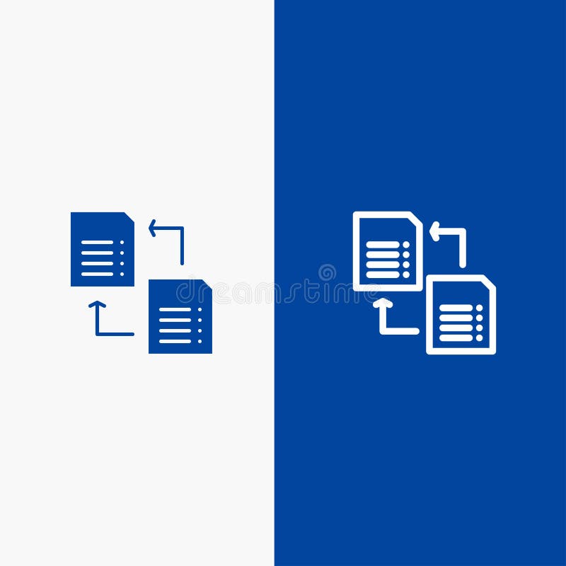 Data, File, Share, Science Line and Glyph Solid Icon Blue Banner Line ...