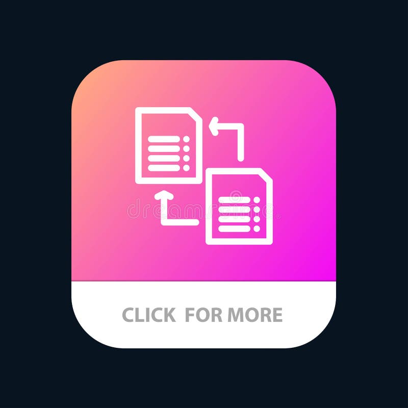 Data File Share Science Mobile App Button Android And Ios Line