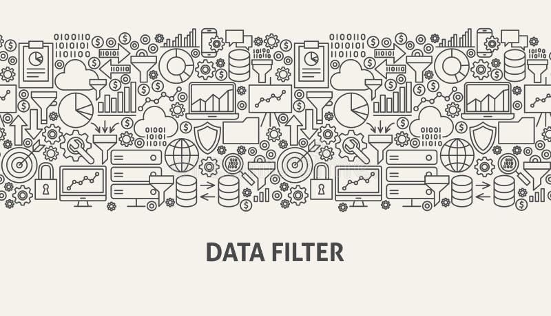 Data Filter Banner Concept stock vector. Illustration of computer ...