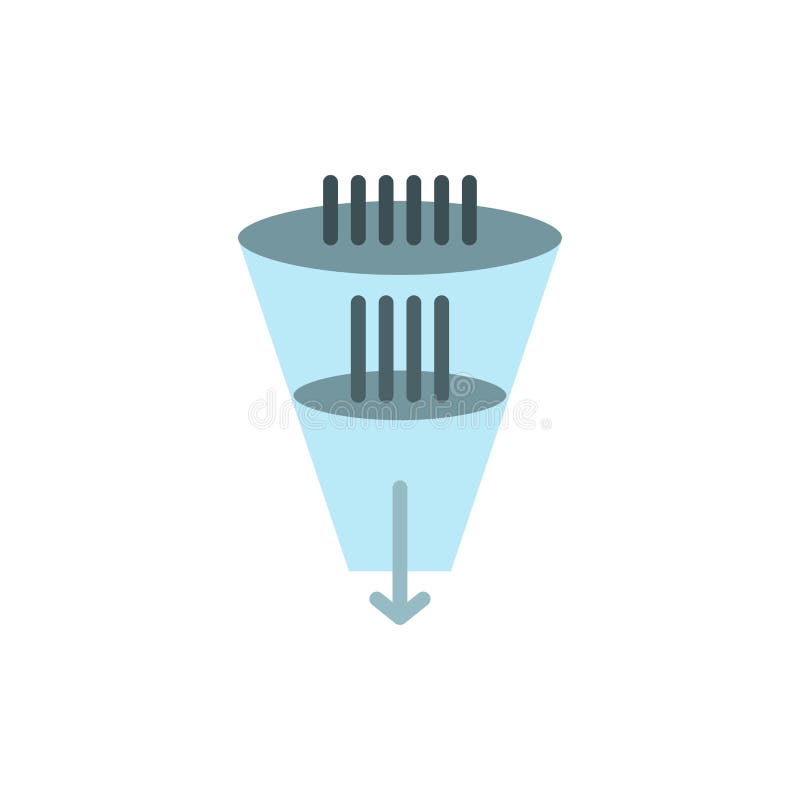 Data, Filter, Filtering, Filtration, Funnel Flat Color Icon. Vector ...