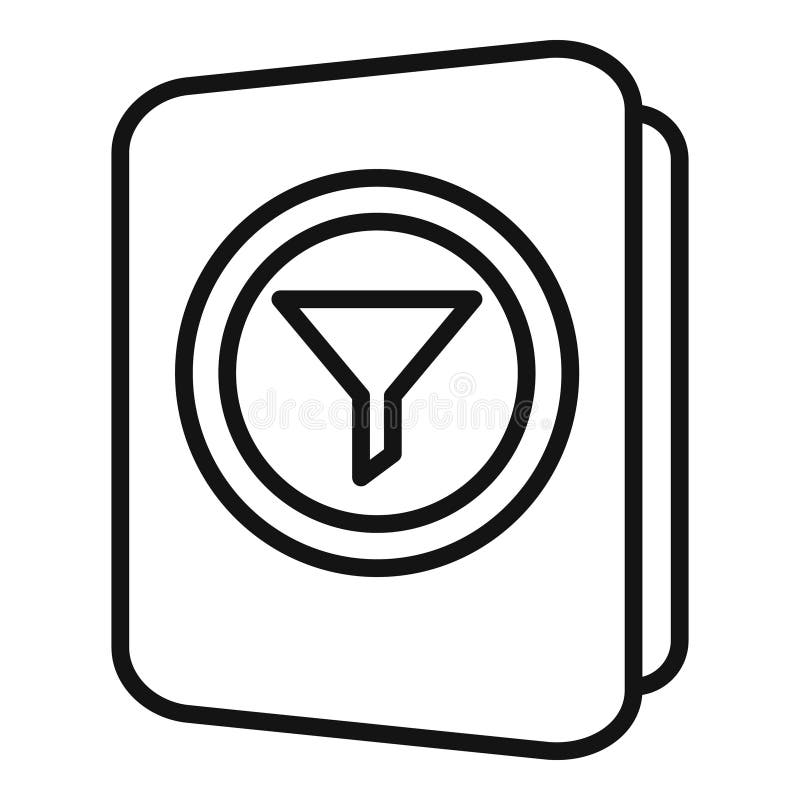 Data Filter Folder Icon Outline Vector. Conversion Flow Stock Vector ...
