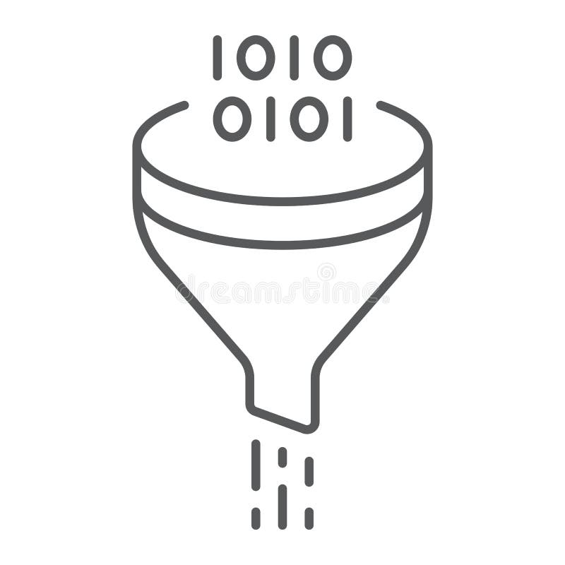 Data Filter Thin Line Icon, Data and Analytics Stock Vector ...