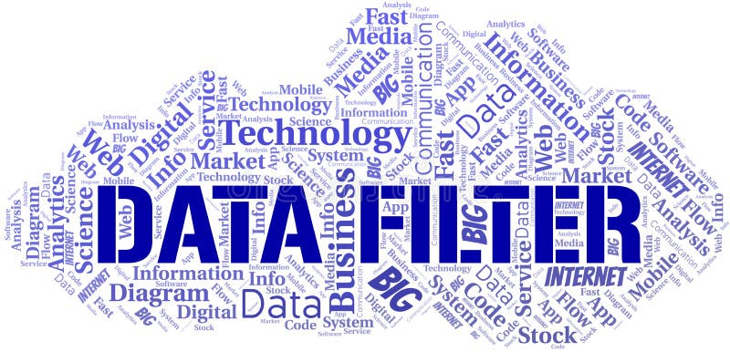 Data Filter Vector Word Cloud, Made with Text only. Stock Vector ...