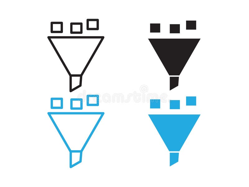 Data Filtering Icon Black and White Vector Outline Sign Stock ... Data Filtering Icon Black and White Vector Outline Sign Stock ...