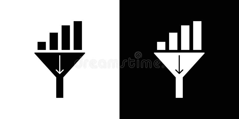 Data Filtering Icon Outline Sign Symbol Set Stock Vector - Illustration ...