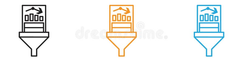 Data Filtering Icon Vector Logo Set Collection for Web App Ui Stock ...