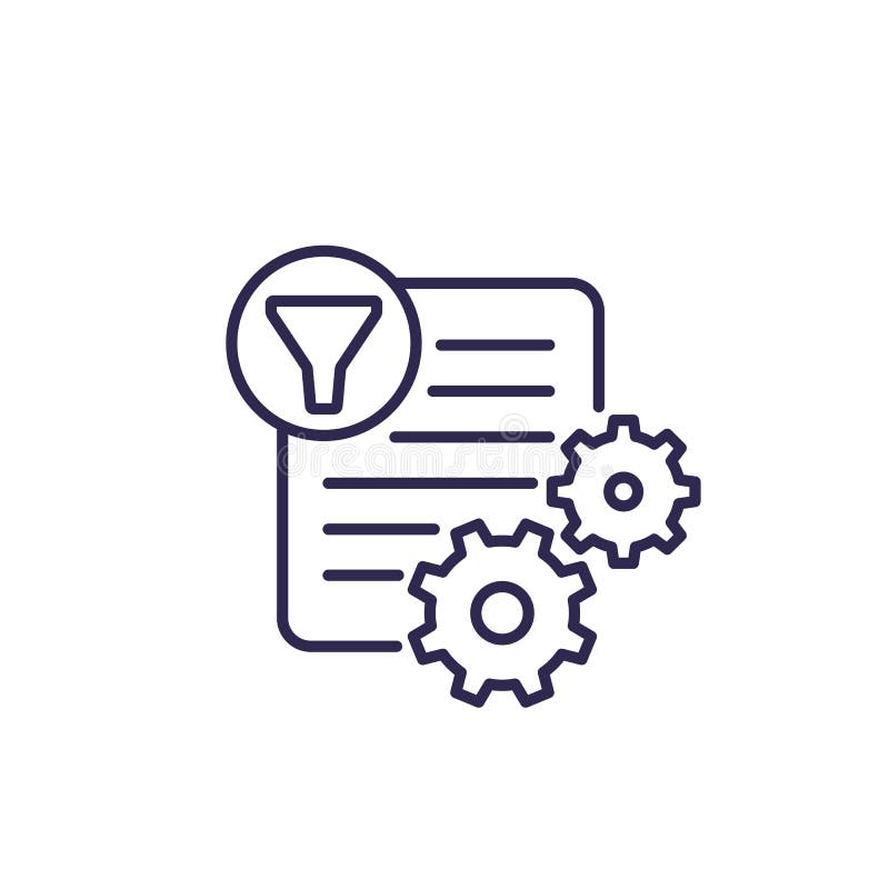 Data Filtering Vector Fill Outline Icon Design Illustration. Product ...