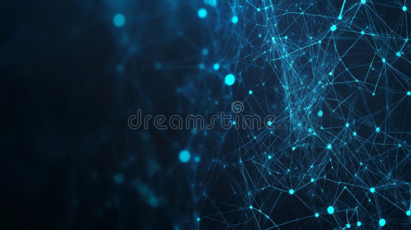 Data Flow Abstract on Blue Background Showing a Technology Connection ...