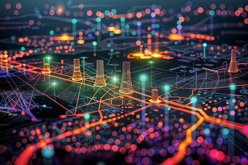 Data Flow Abstract Visualization Of Data Processing And Connectivity
