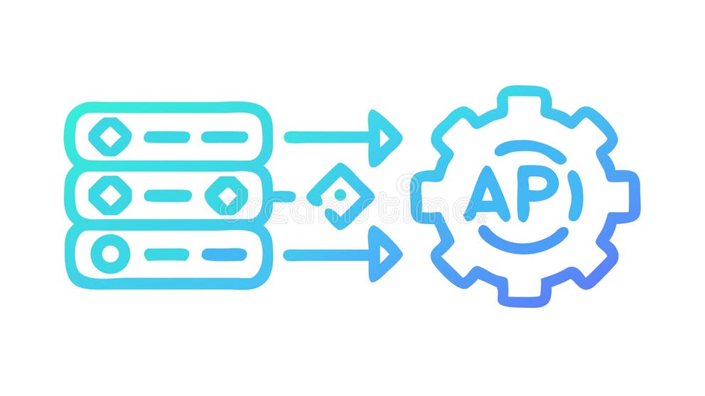 Data Flow API: Digital Integration Software Development, Vector Design Generative AI Stock ...