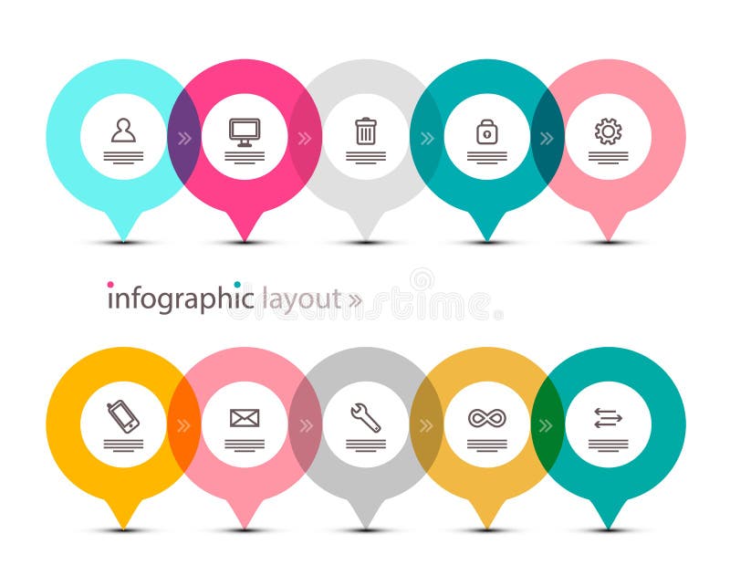 Data Flow Diagram with Bulb and Icons. Infographic Design. Company ...