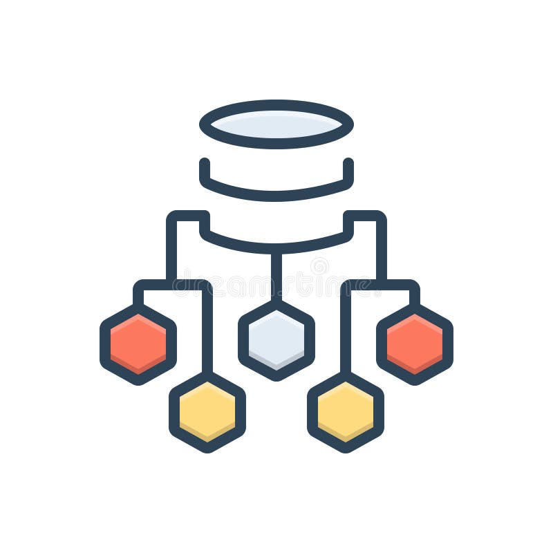 Color Illustration Icon for Data Flow Chart, Process and Connection ...
