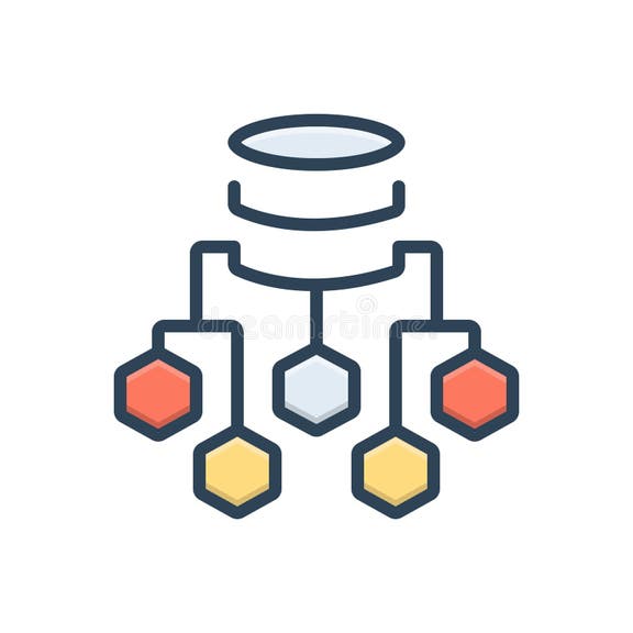 Color Illustration Icon for Data Flow Chart, Process and Connection ...