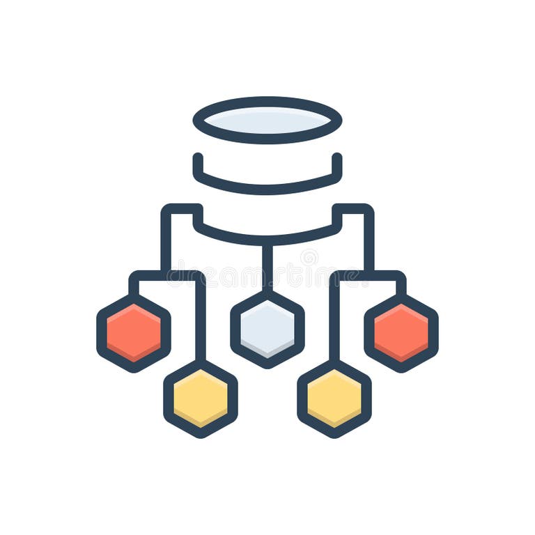Color Illustration Icon for Data Flow Chart, Process and Connection ...