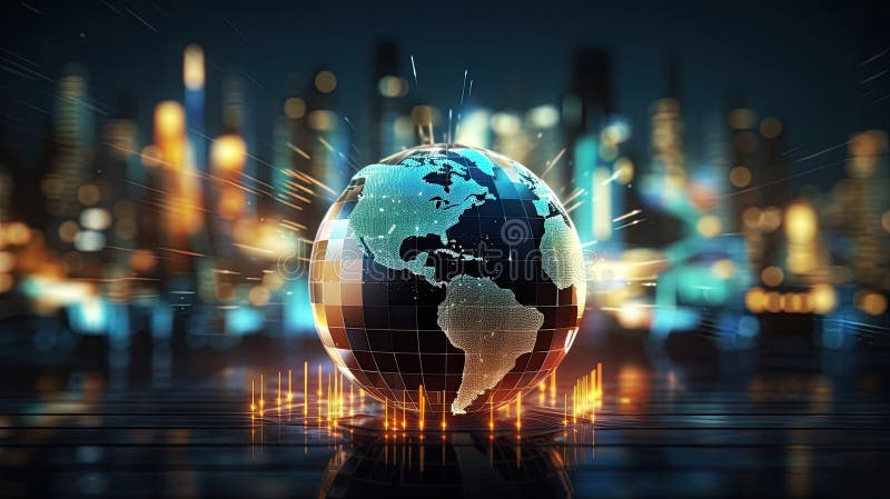 Data Flow Chart Over Big City Stock Illustration - Illustration of ...