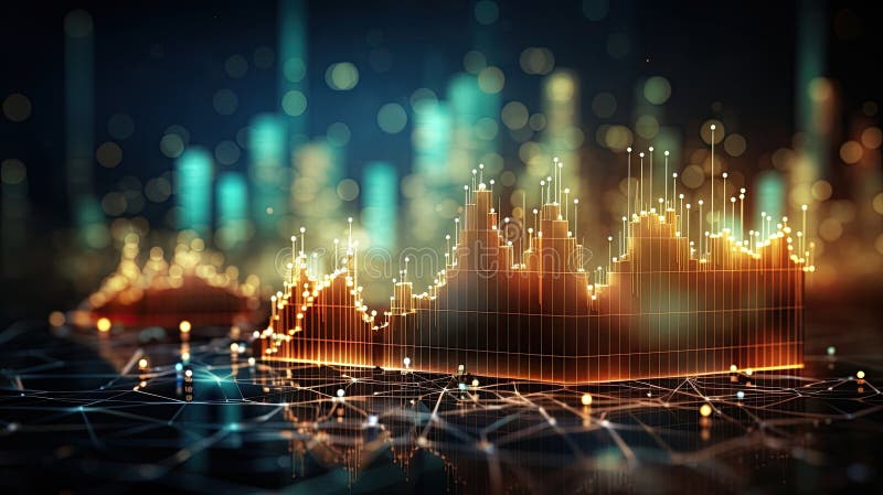 Data Flow Chart Over Big City Stock Photo - Image of illuminated ...