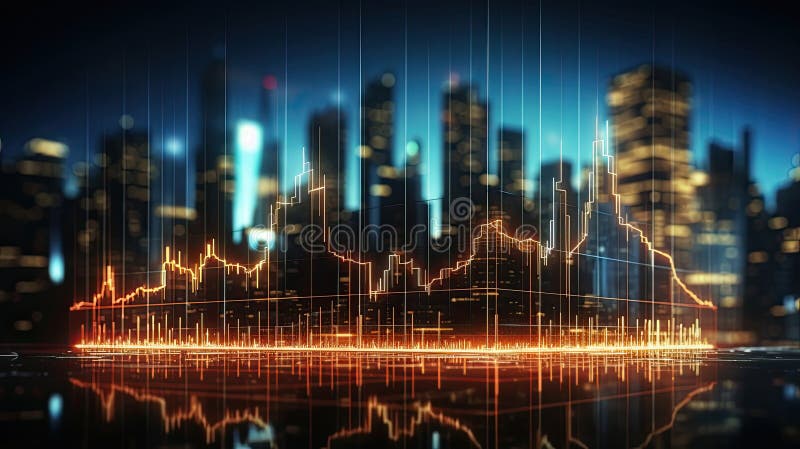 Data Flow Chart Over Big City Stock Illustration - Illustration of ...