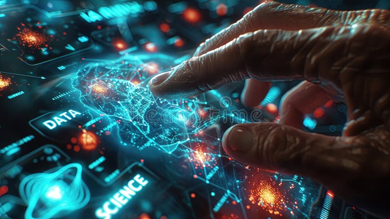 Data Flow Concept, Big Data Technology and Data Science Illustration ...