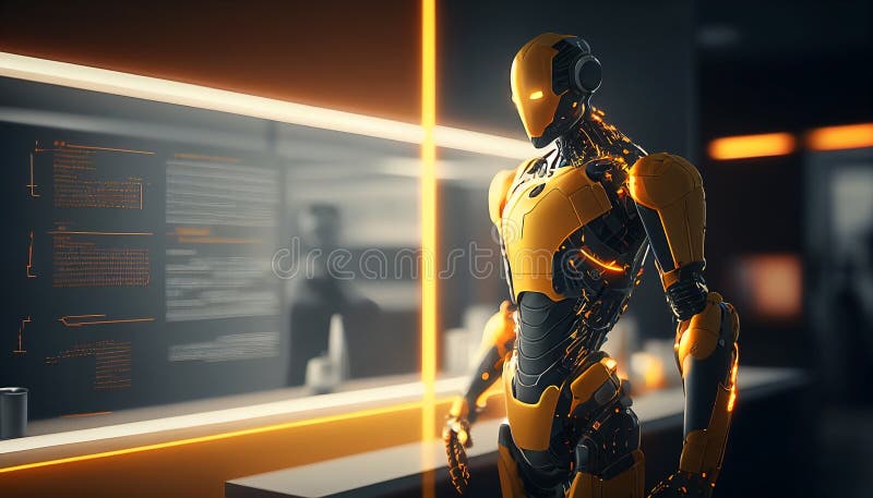 Robot Data Flow Concept Networking. Technology Concept Stock ...