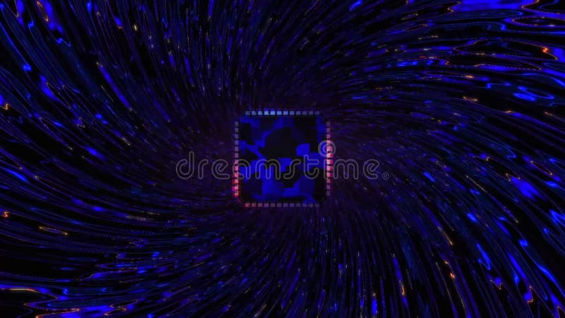 Data Flow from CPU, Computer Processor Background Animation. Loop Able Big Data, AI Chip ...