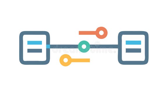 Data Flow Diagram, Interconnected Information Process. Vector Design ...