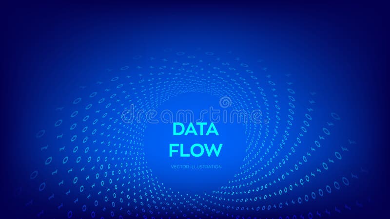 Data Flow Digital Code Binary Data Flow Virtual Tunnel Warp Coding Programming Or Hacking