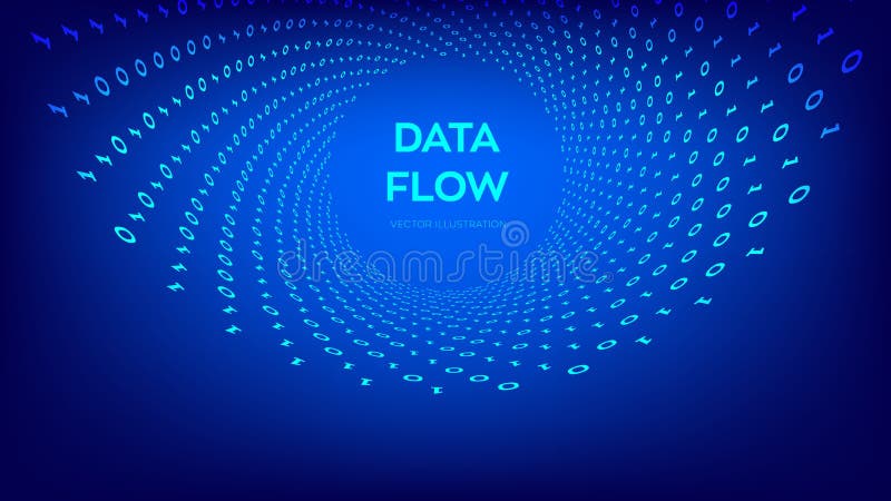 Data Flow Digital Code Binary Data Flow Virtual Tunnel Warp Coding Programming Or Hacking