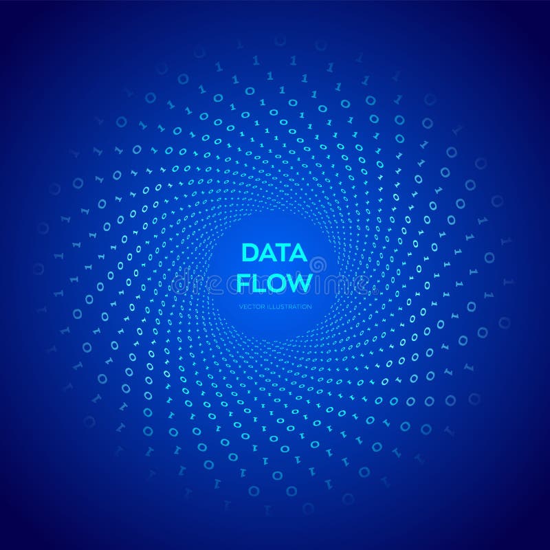Data Flow Digital Code Binary Data Flow Virtual Tunnel Warp Coding Programming Or Hacking