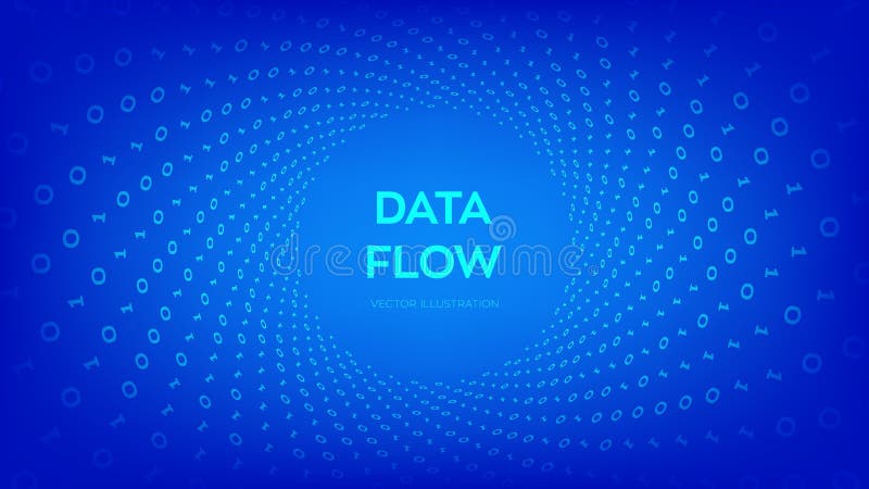 Data Flow Digital Code Binary Data Flow Virtual Tunnel Warp Coding Programming Or Hacking