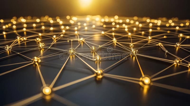 Data Flow is Illustrated through Abstract Connections on a Dark-colored ...