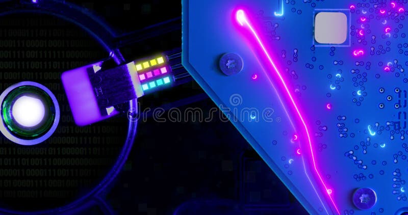 Data Flow on an Internal Hard Disk Drive. Close Up. Data, Hardware and ...