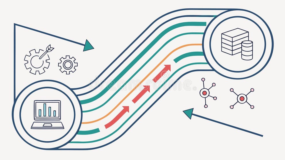Data Flow Line Border, Streamlined Digital Information, Vector Design Generative AI Stock Vector ...