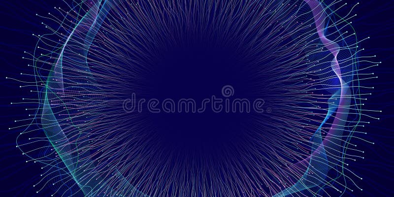 Data Flow, Neural Connections, Abstract Design on Tech Blue Background ...