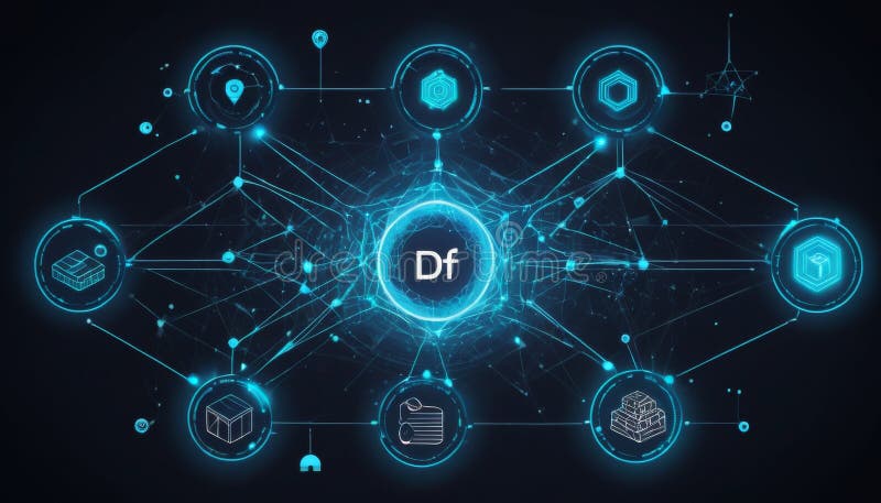 Data Flow Nexus Design stock illustration. Illustration of architecture ...