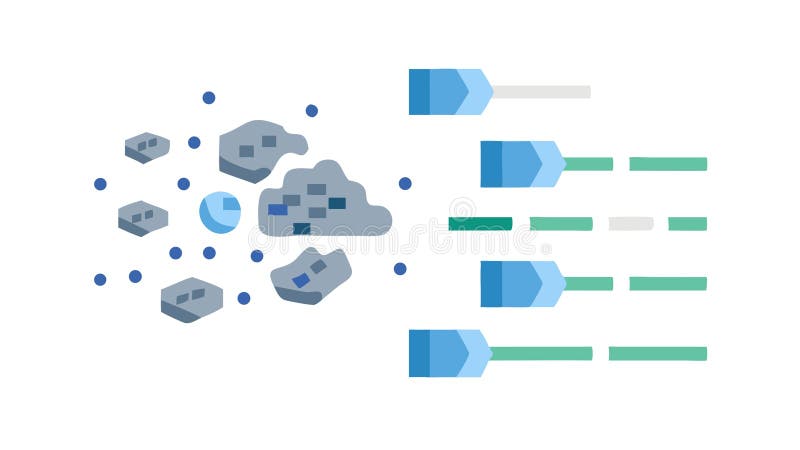 Data Flow and Processing, Digital Information, Vector Design Generative ...