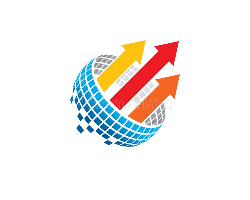 Data Flow with Red Orange Yellow Arrow Internet Logo Stock Vector ...