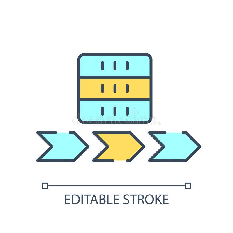 Data flow RGB color icon stock vector. Illustration of transformation ...