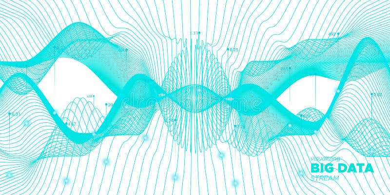 Big Data 3d. Teal Financial Information Stock Vector - Illustration of ...