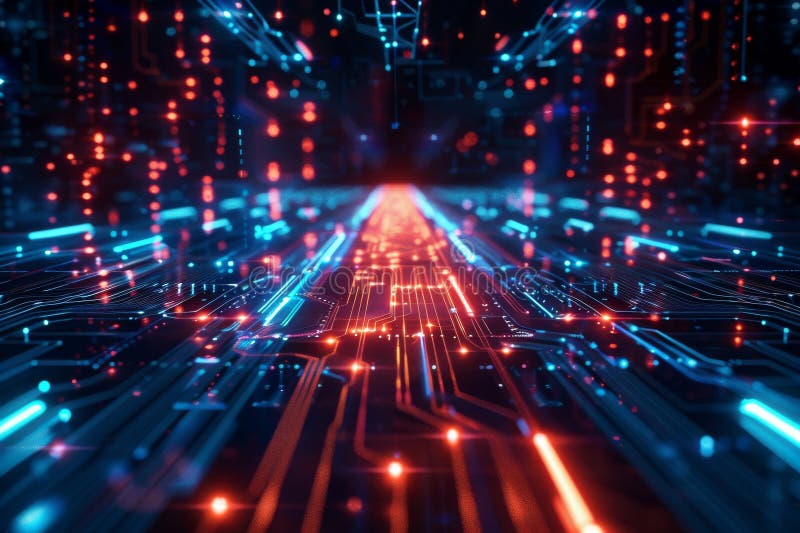 Data Flow and Virtual Interface Futuristic Technology. Technology ...