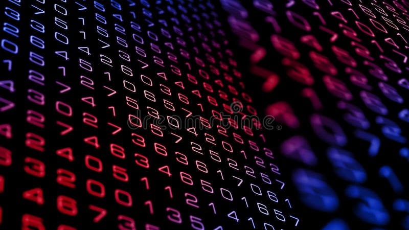 Data Flow The Visual Representation Of Numbers In A Stream Of Information And Dynamic Animation
